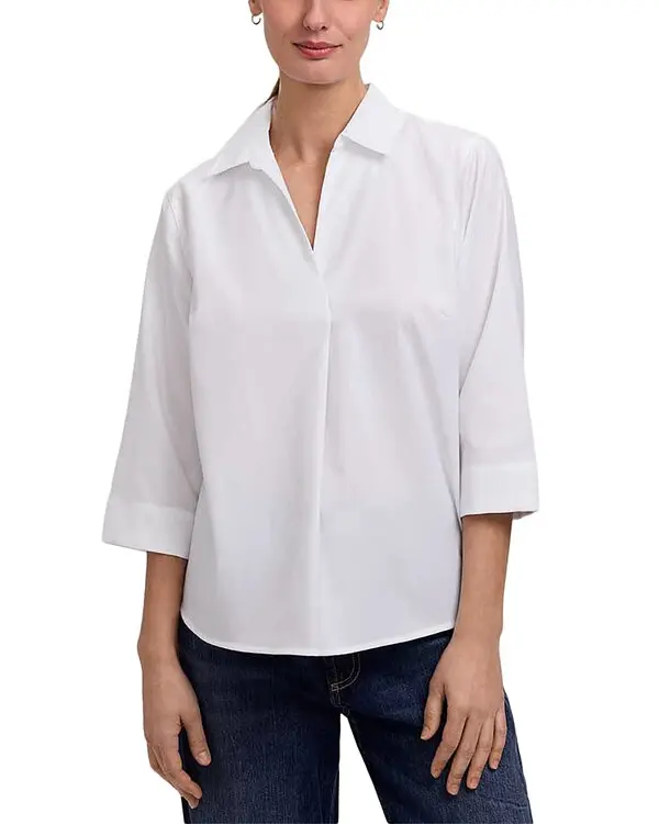 Foxcroft Cleo Johnny Collar Top