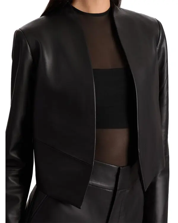 Alice + Olivia New Harvey Leather Open Front Jacket