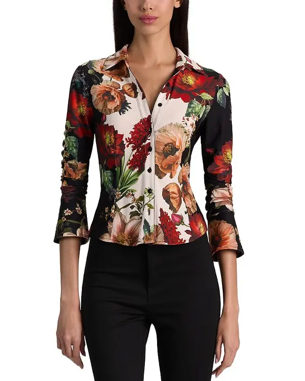 Alice + Olivia Freya Fitted Shirt - Floral Raindance
