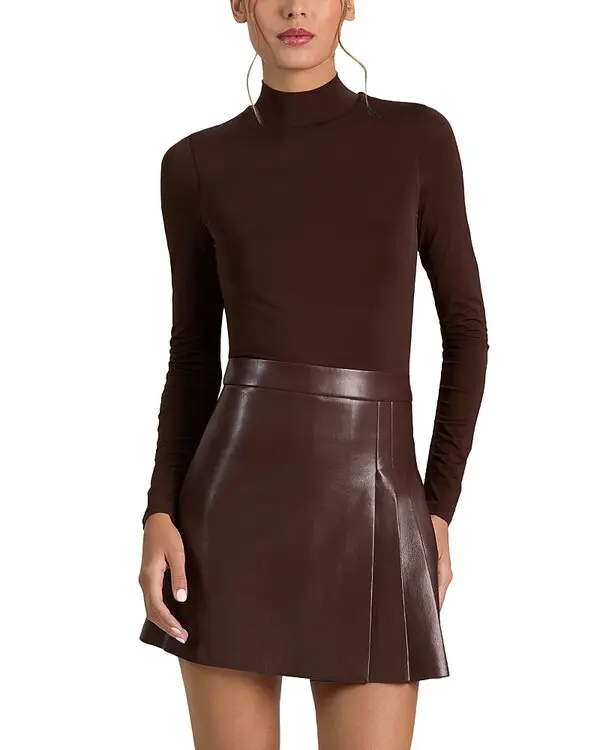 Alice + Olivia Chara Long Sleeve Mock Neck Mini Dress