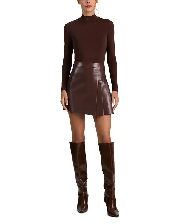 Alice + Olivia Chara Long Sleeve Mock Neck Mini Dress
