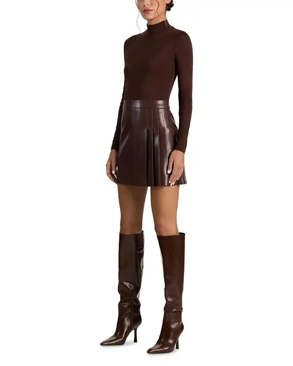 Alice + Olivia Chara Long Sleeve Mock Neck Mini Dress