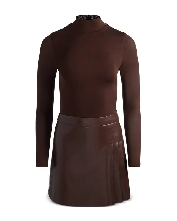 Alice + Olivia Chara Long Sleeve Mock Neck Mini Dress