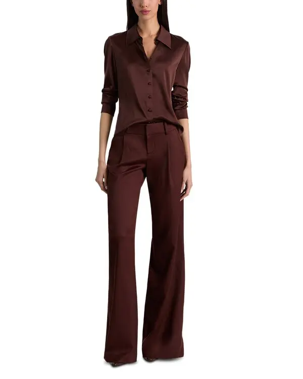 Alice + Olivia Willa 70s Collar Placket Top