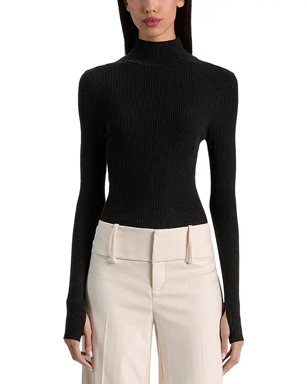 Alice + Olivia Roberta Ribbed Turtleneck Sweater