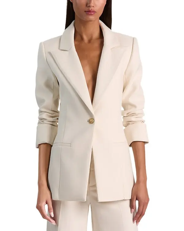 Alice + Olivia Burns Fitted Roll Cuff Blazer