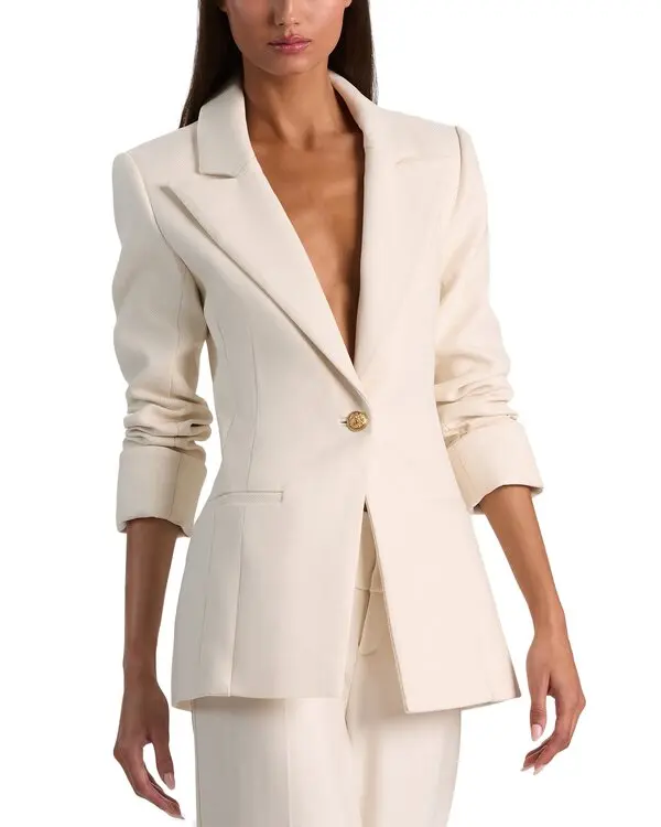 Alice + Olivia Burns Fitted Roll Cuff Blazer