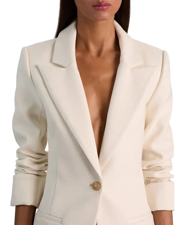 Alice + Olivia Burns Fitted Roll Cuff Blazer