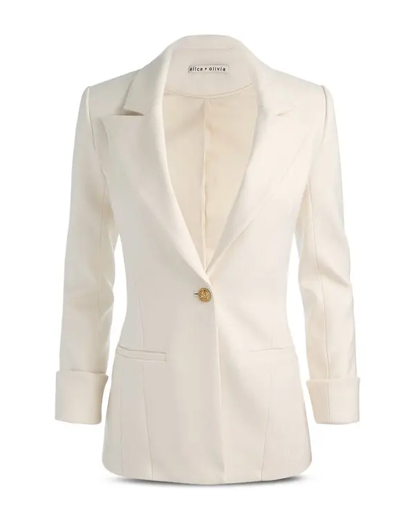 Alice + Olivia Burns Fitted Roll Cuff Blazer