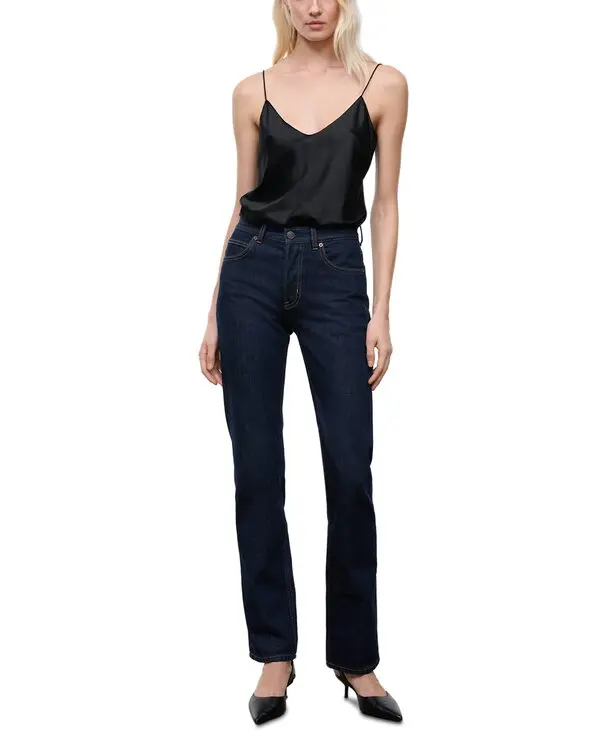 Staud Teddy Mid Rise Straight Jeans