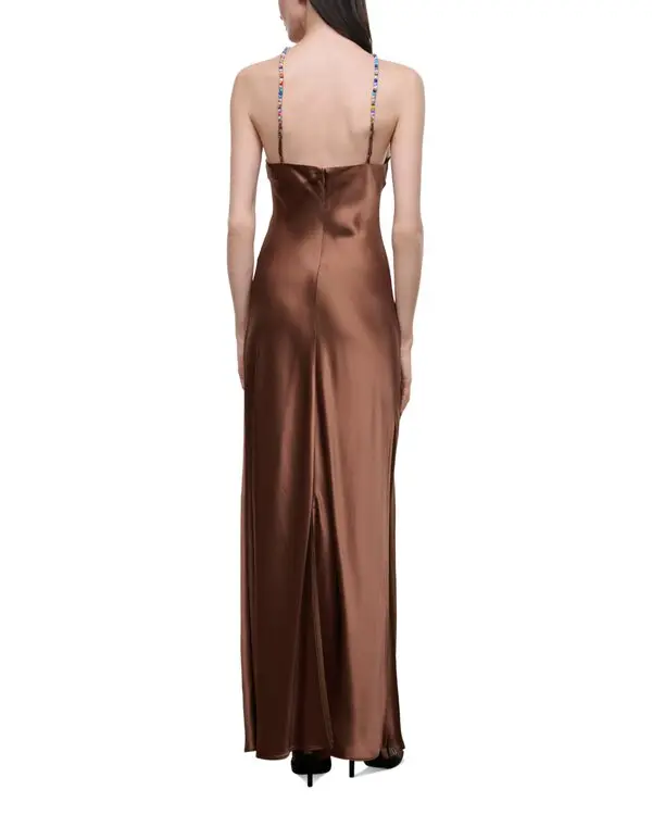 Staud Cadence Satin Halter Maxi Dress