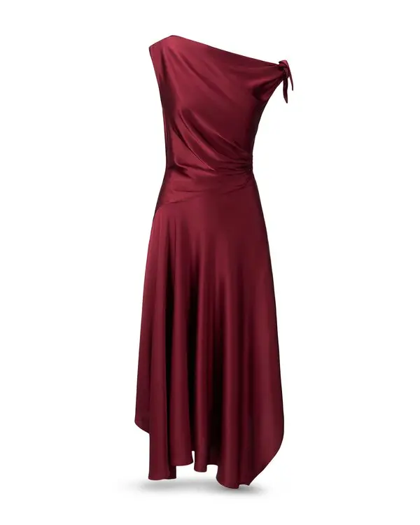 Staud Portia Stretch Silk Off-the-shoulder Dress