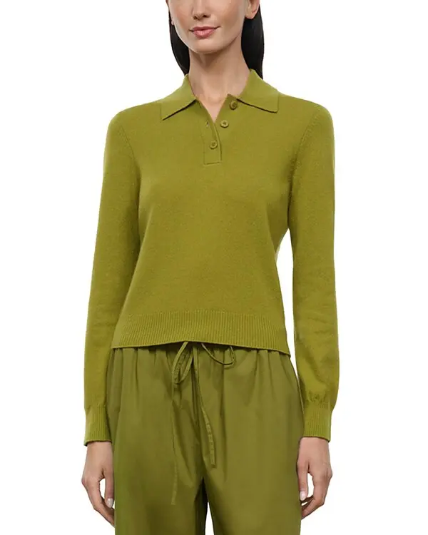 Staud Gemma Cashmere Polo Sweater