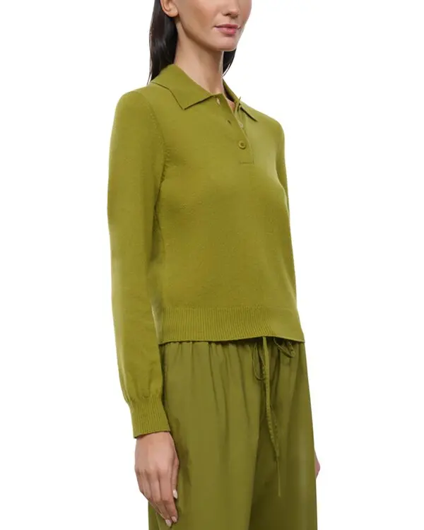 Staud Gemma Cashmere Polo Sweater