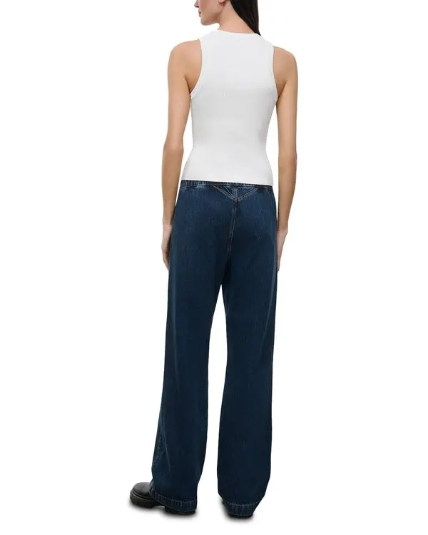 Staud Noah Mid Rise Low Slung Jeans