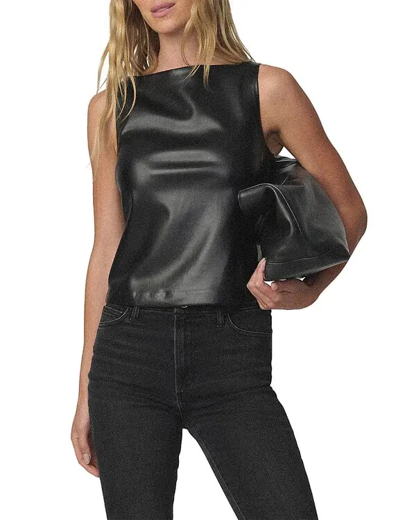 Joe's Jeans Faux Leather Boat Neck Tank Top