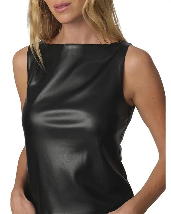 Joe's Jeans Faux Leather Boat Neck Tank Top