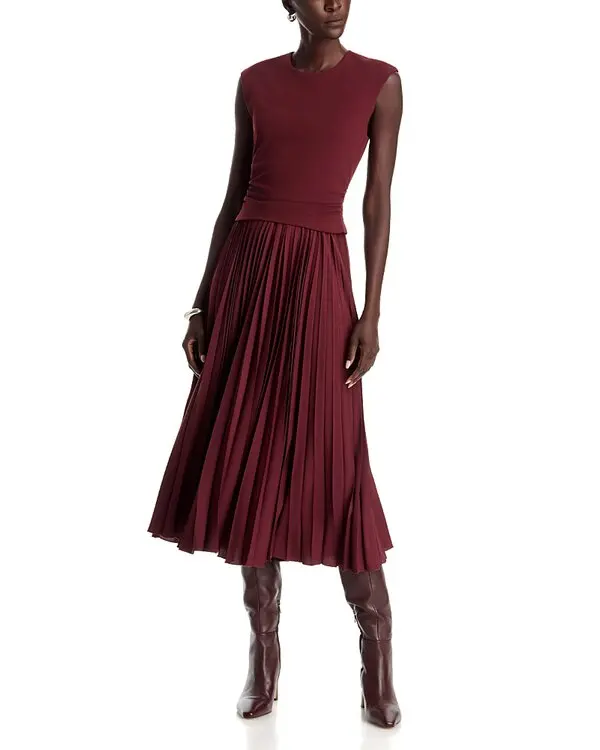 Tanya Taylor Sleeveless Pleated Dress