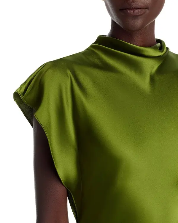 Tanya Taylor Adrien Mock Neck A Line Dress - Sprout