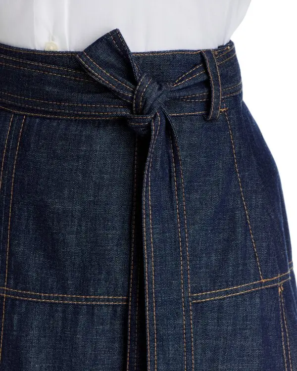 Tanya Taylor Denim Midi Skirt