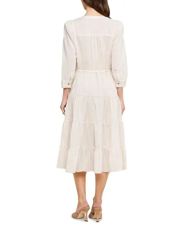 L'Agence Serafine Button Front Midi Dress