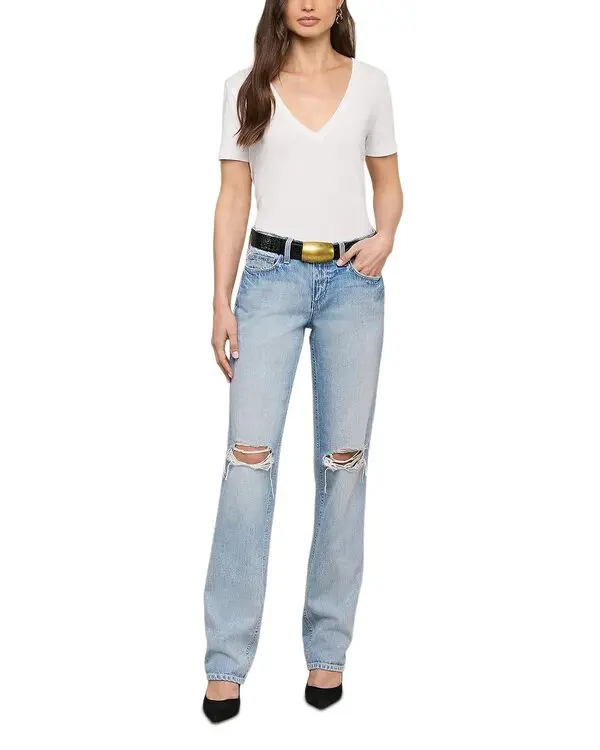 L'Agence Brianna V Neck Cotton Tee
