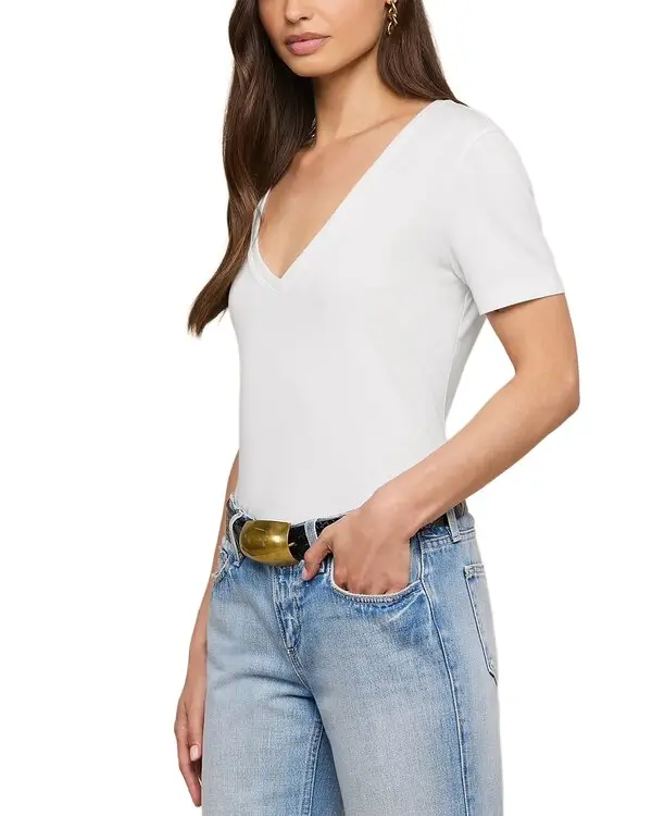 L'Agence Brianna V Neck Cotton Tee