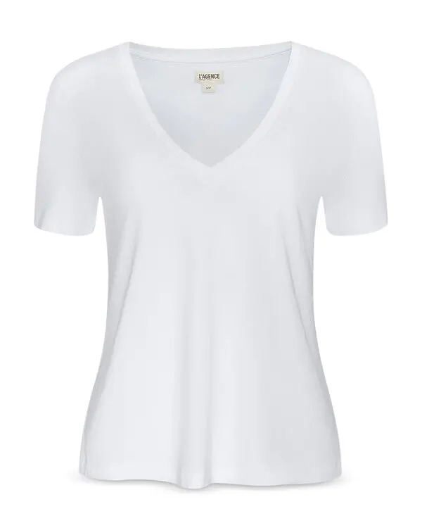 L'Agence Brianna V Neck Cotton Tee