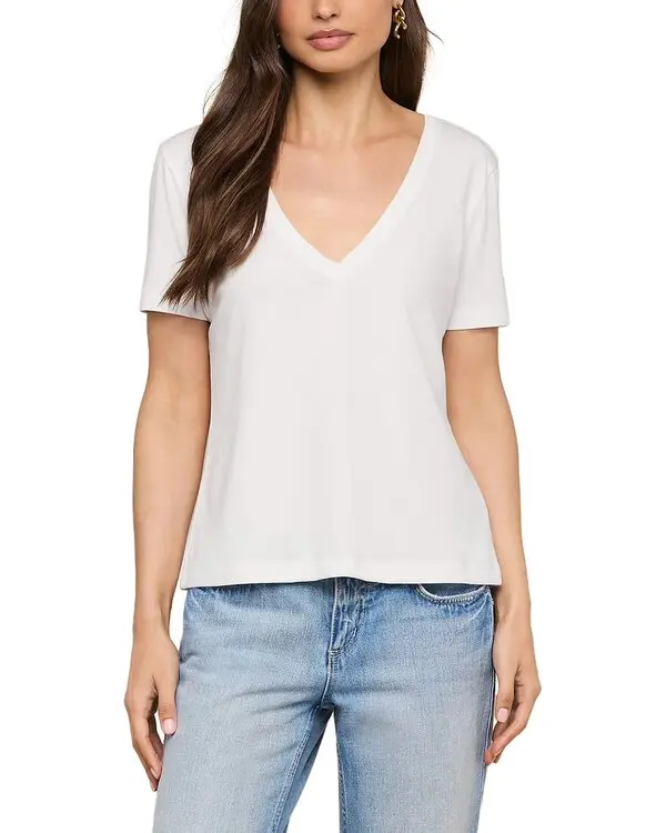 L'Agence Brianna V Neck Cotton Tee