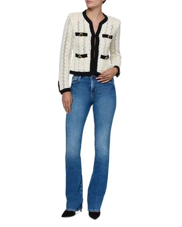 L'Agence Zephyra Cont Pointelle Cardigan Sweater