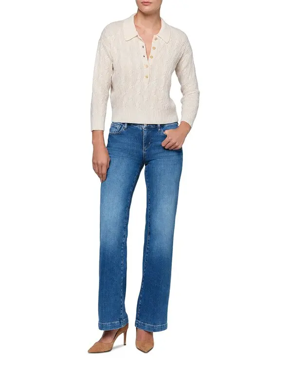 L'Agence Airy Cable Knit Wool Sweater