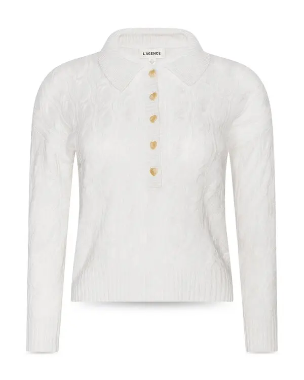 L'Agence Airy Cable Knit Wool Sweater