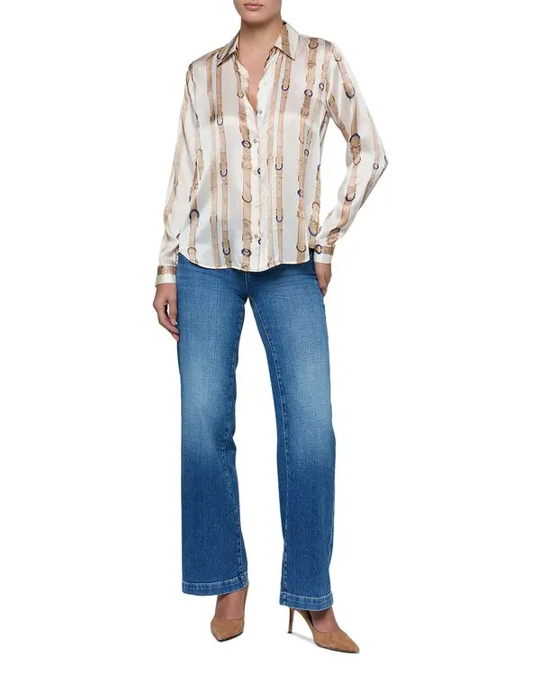 L'Agence Tyler Silk Long Sleeve Blouse