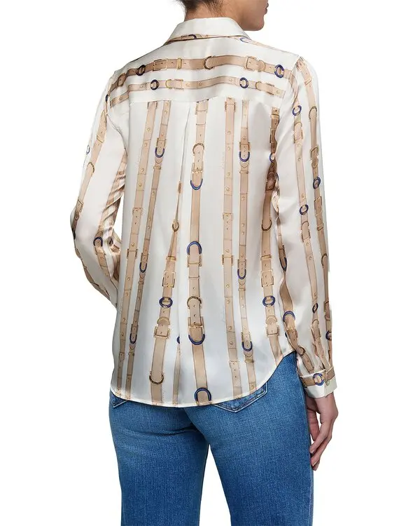L'Agence Tyler Silk Long Sleeve Blouse