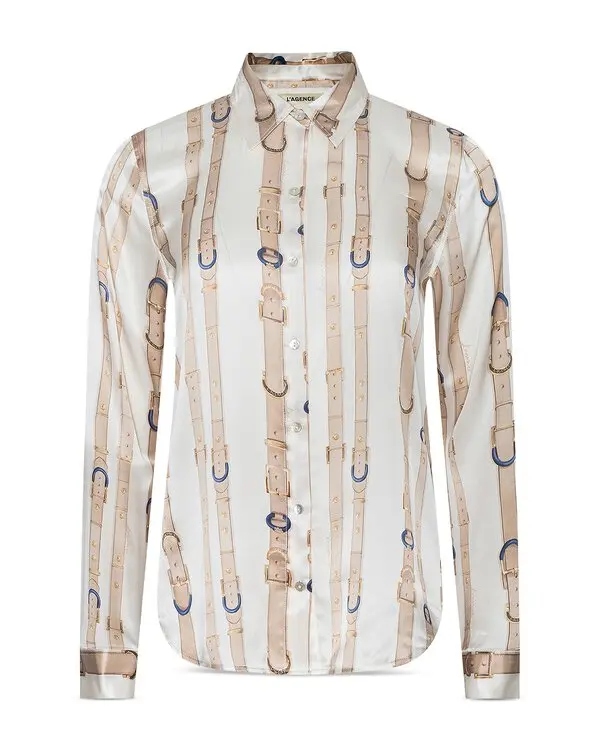 L'Agence Tyler Silk Long Sleeve Blouse