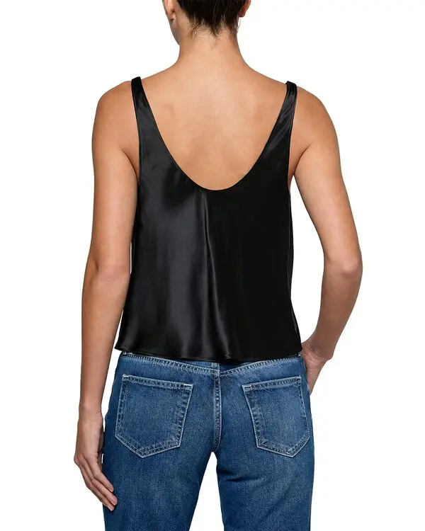 L'Agence Evadne Cowl Neck Lace Trim Lace Tank Top