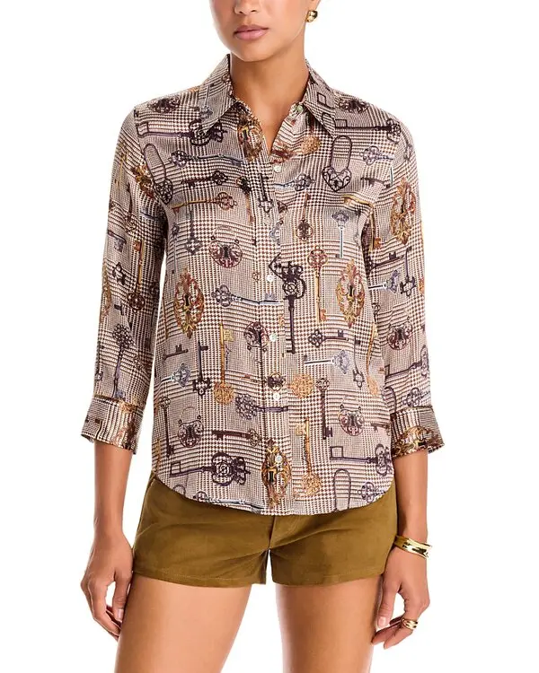 L'Agence Dani Printed Silk Blouse