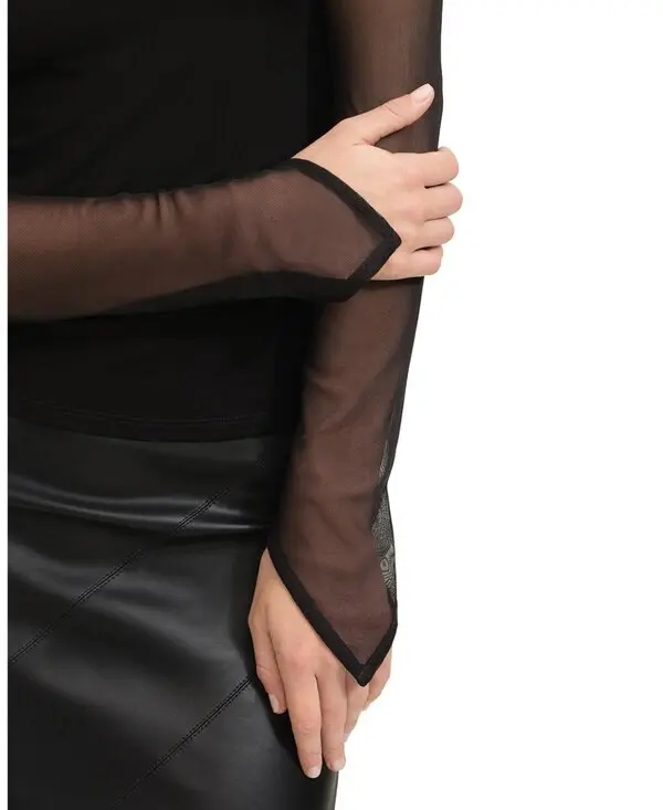 MARCELLA Carys Top With Sheer Sleeves