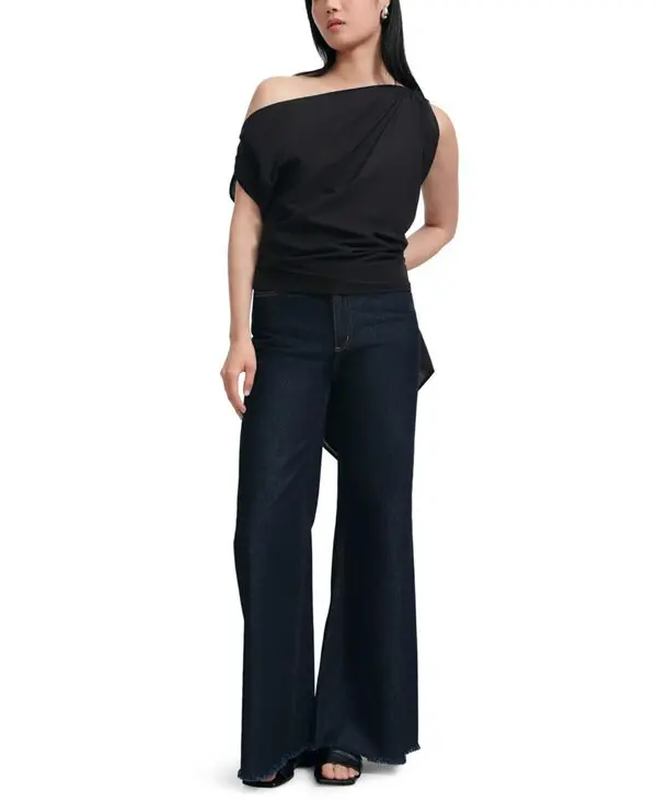 MARCELLA Asymmetrical Draped Tunic Top