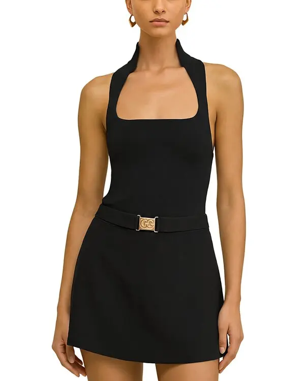 Cult Gaia Lakshmi Square Neck Knit Blend Top - Black