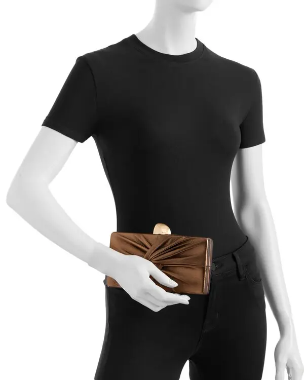 Cult Gaia Lisse Leather Clutch - Bronze
