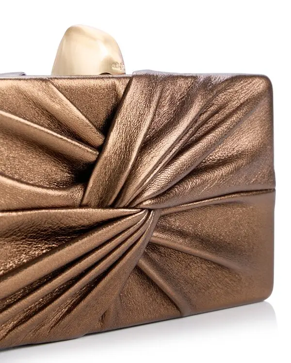Cult Gaia Lisse Leather Clutch - Bronze