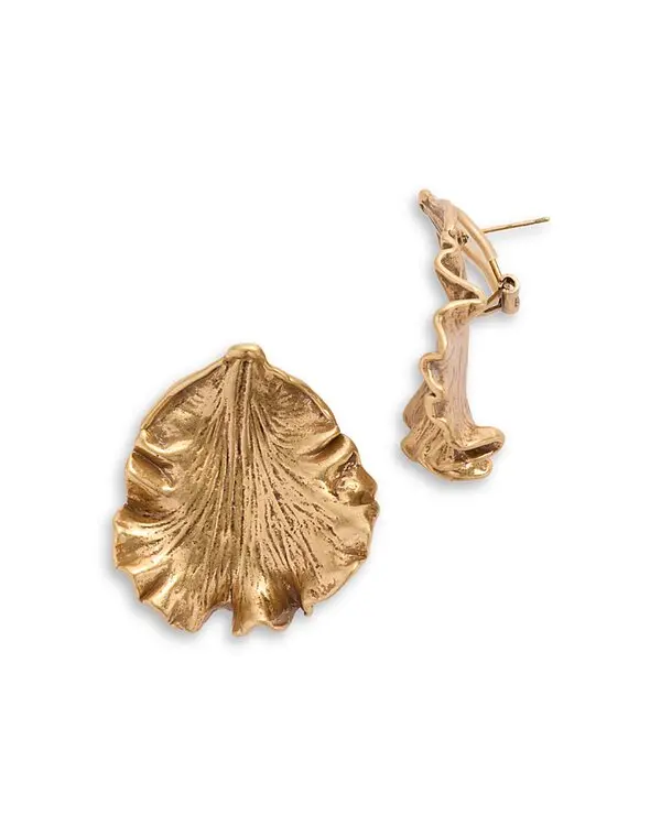Cult Gaia Iris Leaf Earrings - Antique Brass