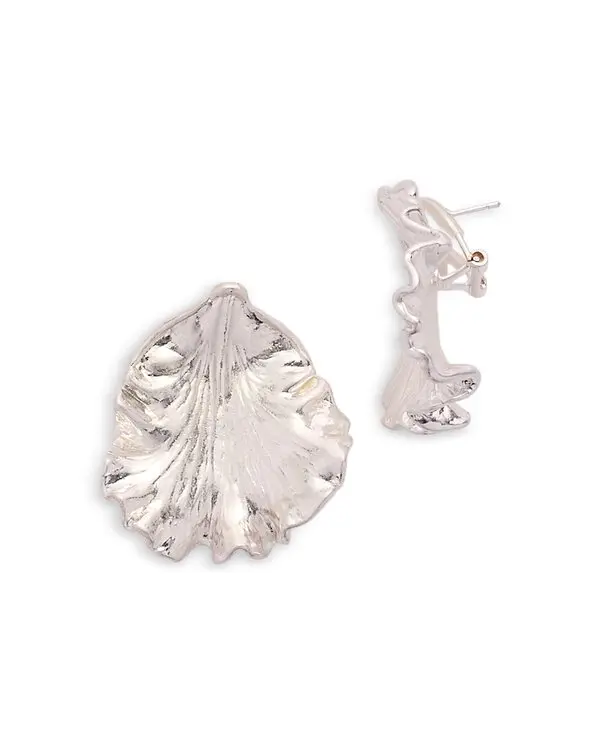 Cult Gaia Iris Leaf Earrings - Antique Silver