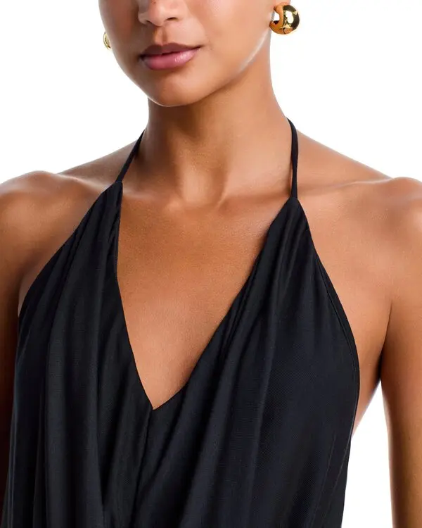 Paris Georgia Woodren Ruched Halter Midi Dress