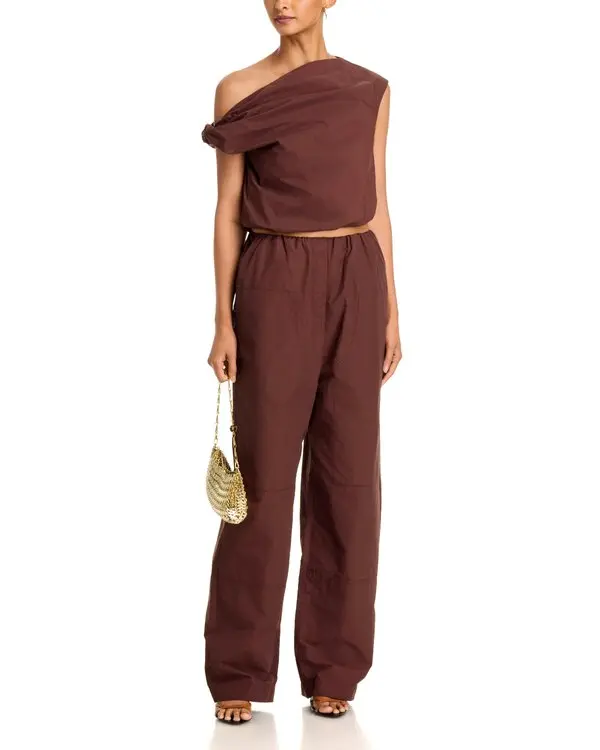 Paris Georgia Asymmetrical Neck Top - Mocha