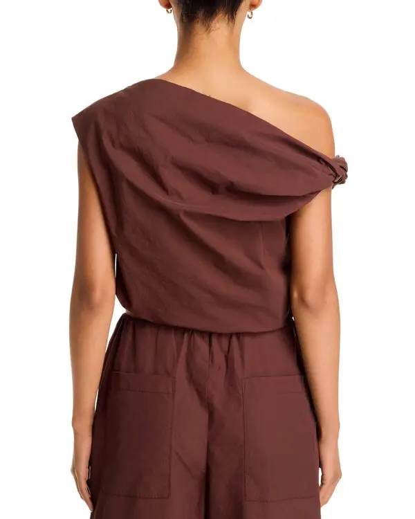 Paris Georgia Asymmetrical Neck Top - Mocha