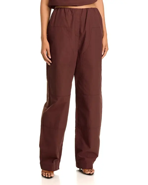 Paris Georgia Cocoon Wide Leg Track Pants - Mocha