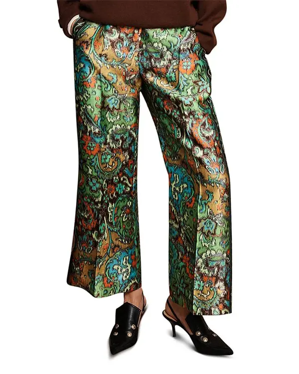 ALEMAIS Charlotte Flared Paisley Print Polyester Pants