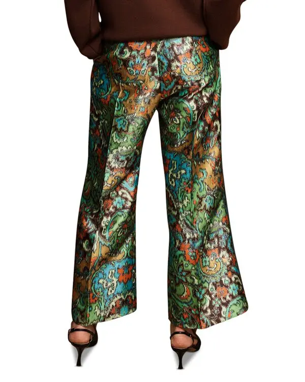 ALEMAIS Charlotte Flared Paisley Print Polyester Pants